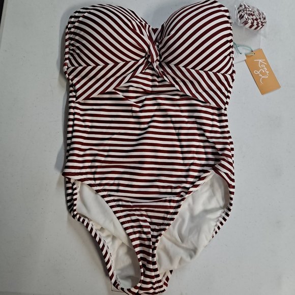 Kona Sol | Swim | Kona Sol Twist Red White Striped Medium Coverage One ...